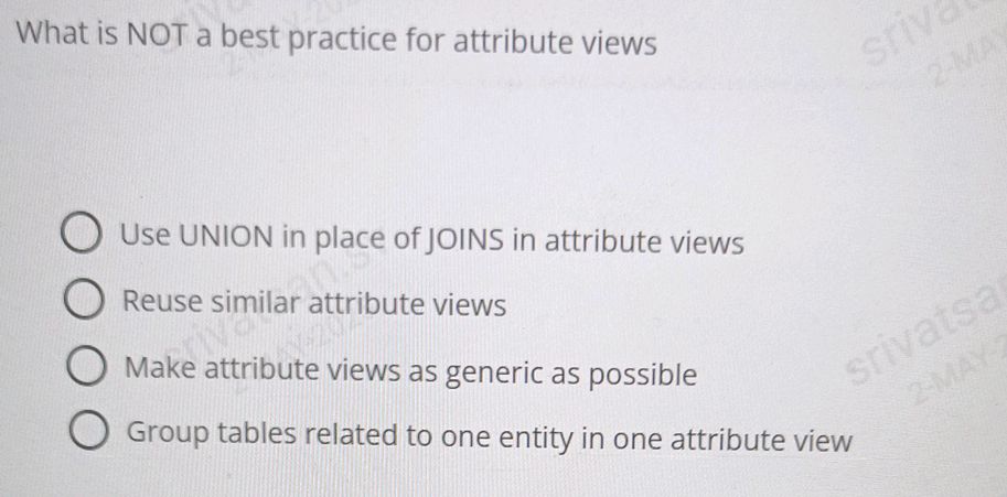 What is NOT a best practice for attribute | StudyX