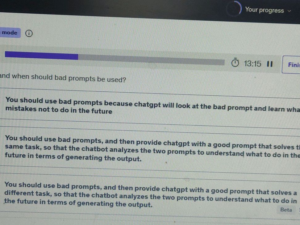 and when should bad prompts be used? You | StudyX