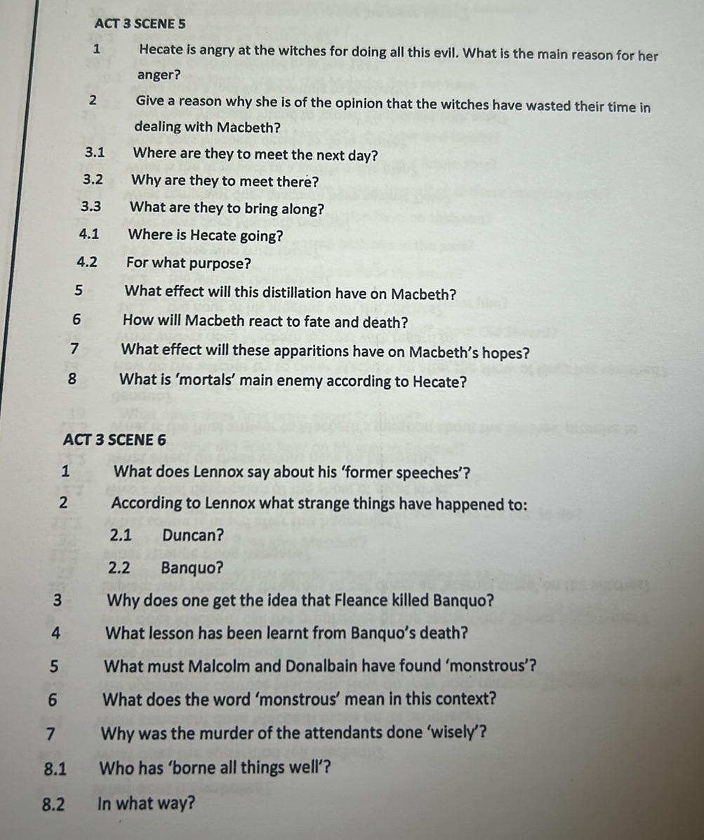 ACT 3 SCENE 5 1 Hecate is angry at the | StudyX