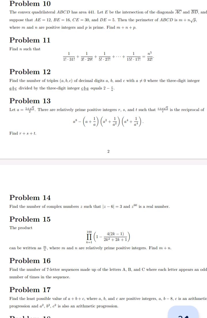Problem 10 The convex quadrilateral ABCD has | StudyX