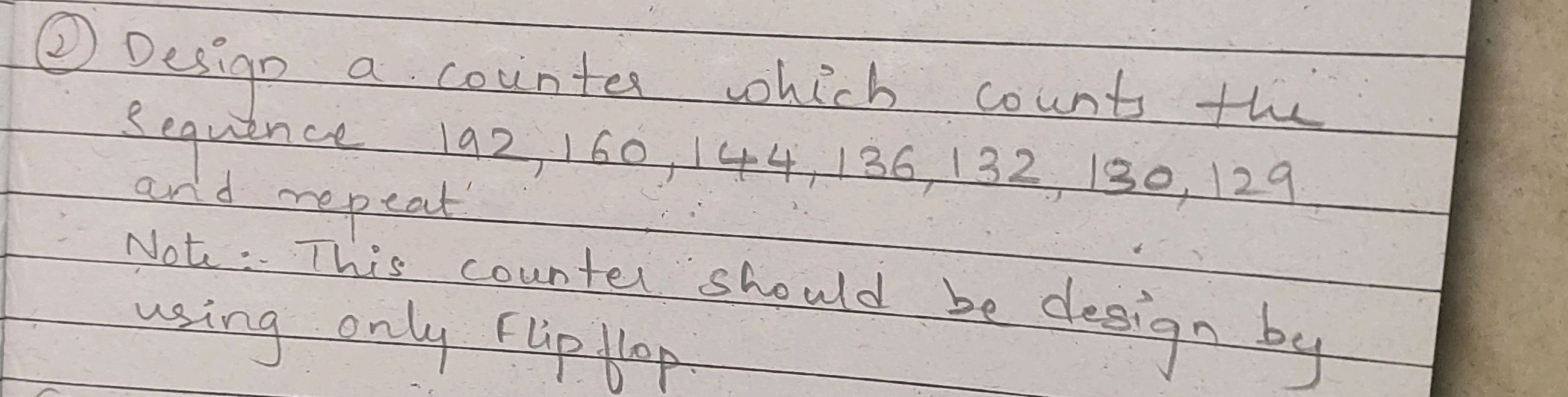 Design a counter which counts the sequence | StudyX