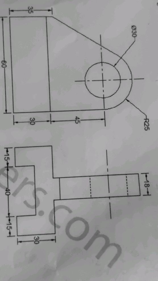 The image shows a 2D engineering drawing | StudyX