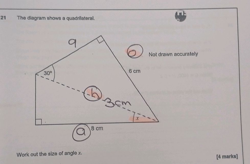 The diagram shows a quadrilateral. Work out | StudyX