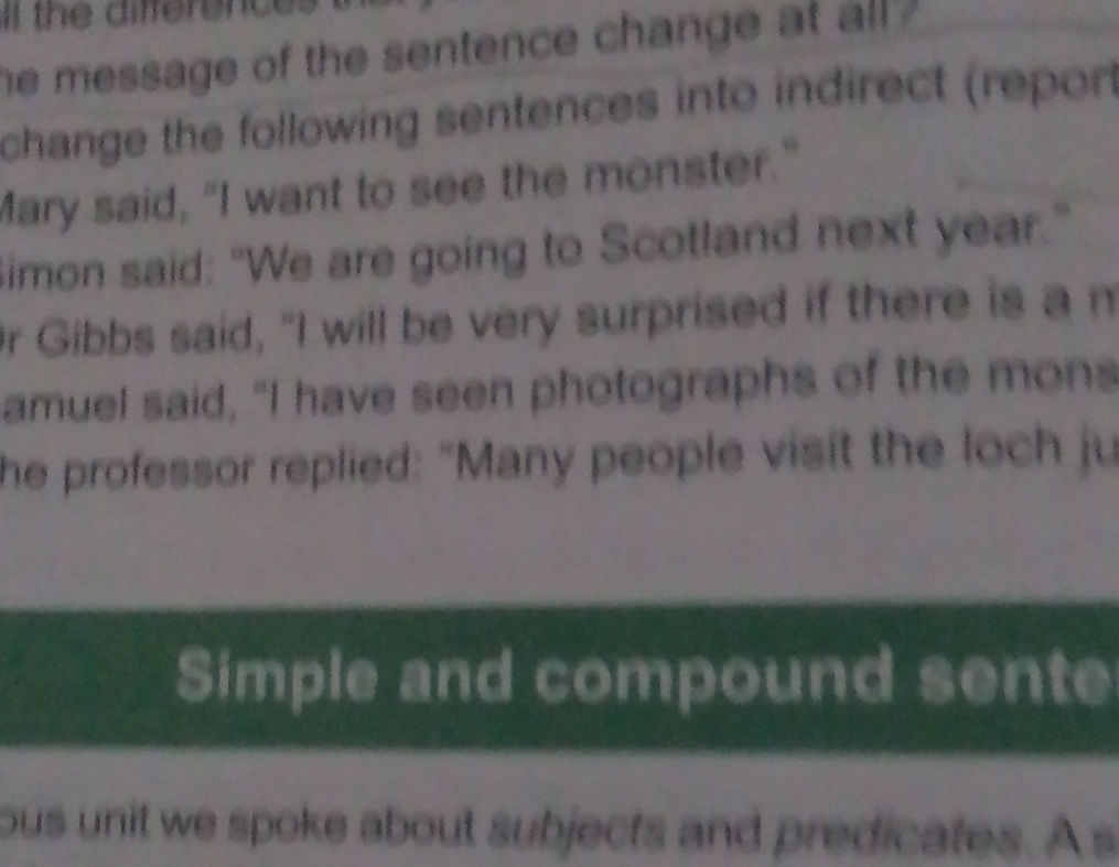 change the following sentences into indirect | StudyX