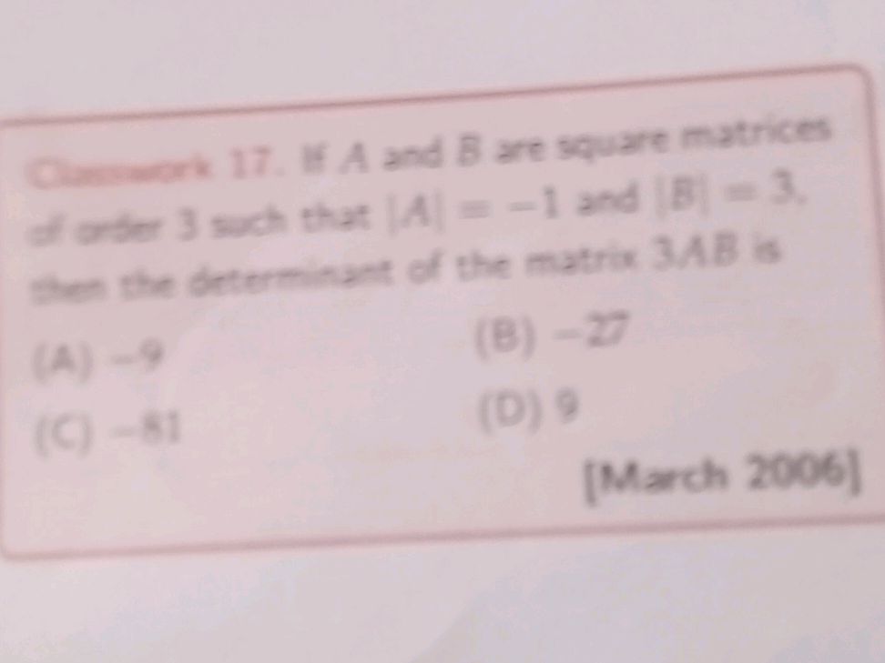 Classwork 17. If A and B are square matrices | StudyX