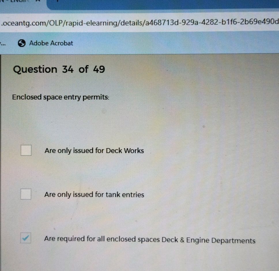 Enclosed space entry permits: Are only | StudyX