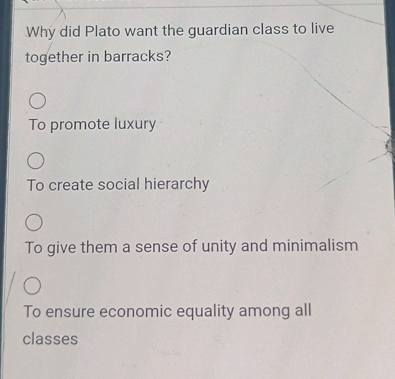 Why did Plato want the guardian class to