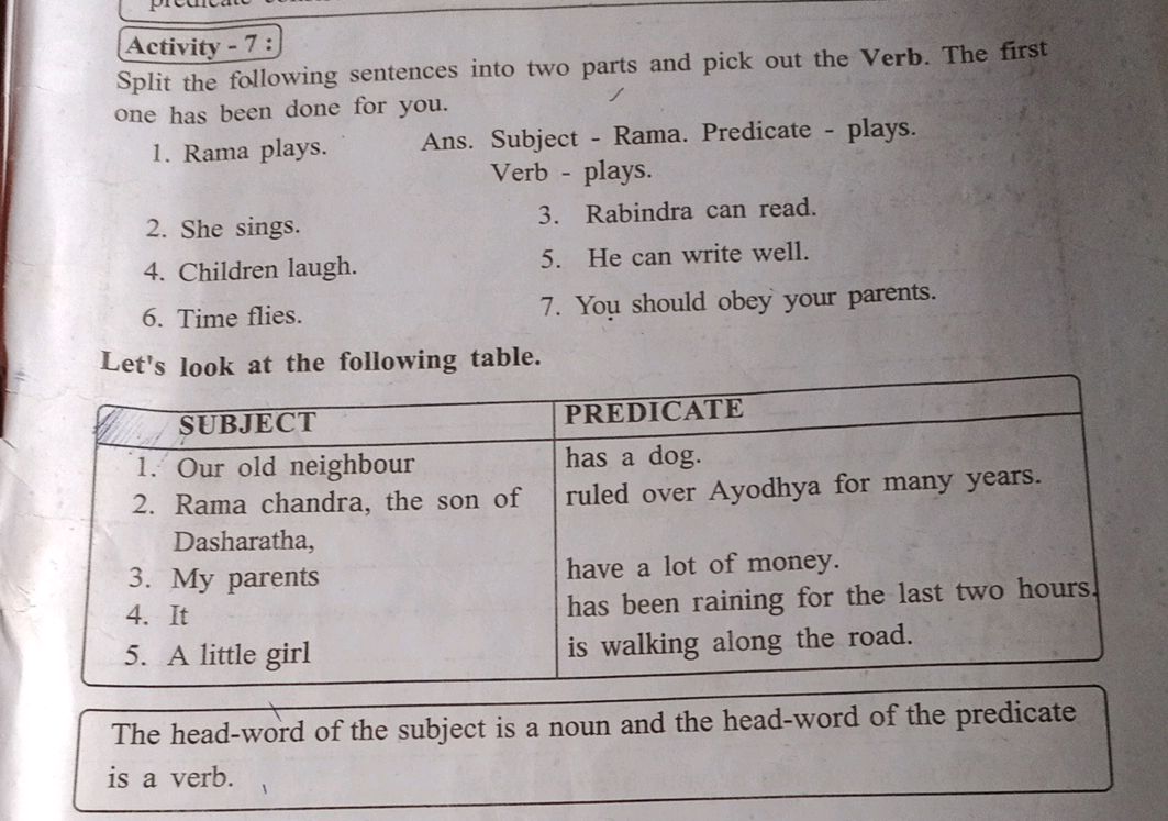 Activity - 7: Split the following sentences | StudyX
