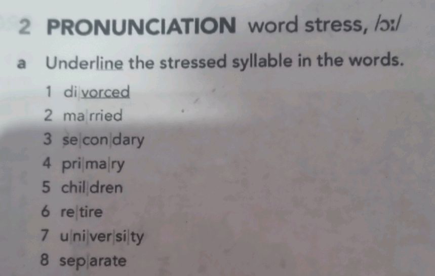 2 PRONUNCIATION word stress, /ɔː/ a | StudyX