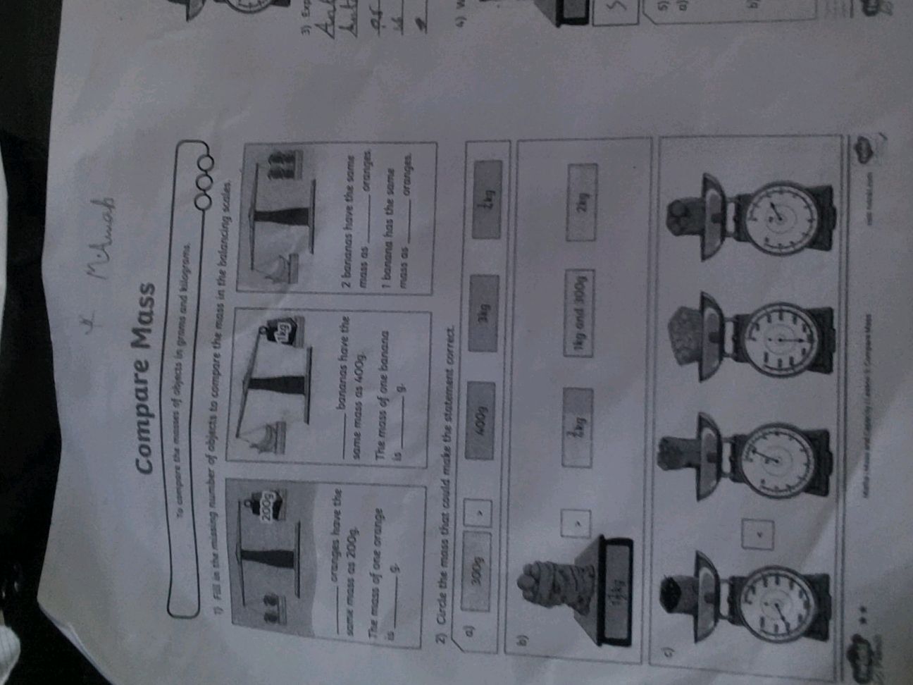 1) Fill in the missing number of objects to | StudyX