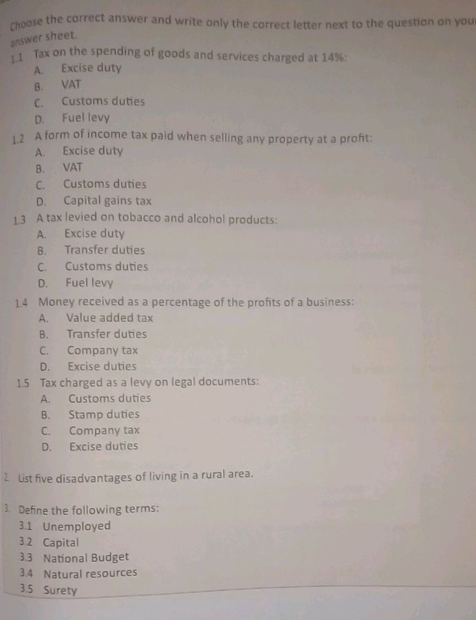 Choose the correct answer and write only the | StudyX