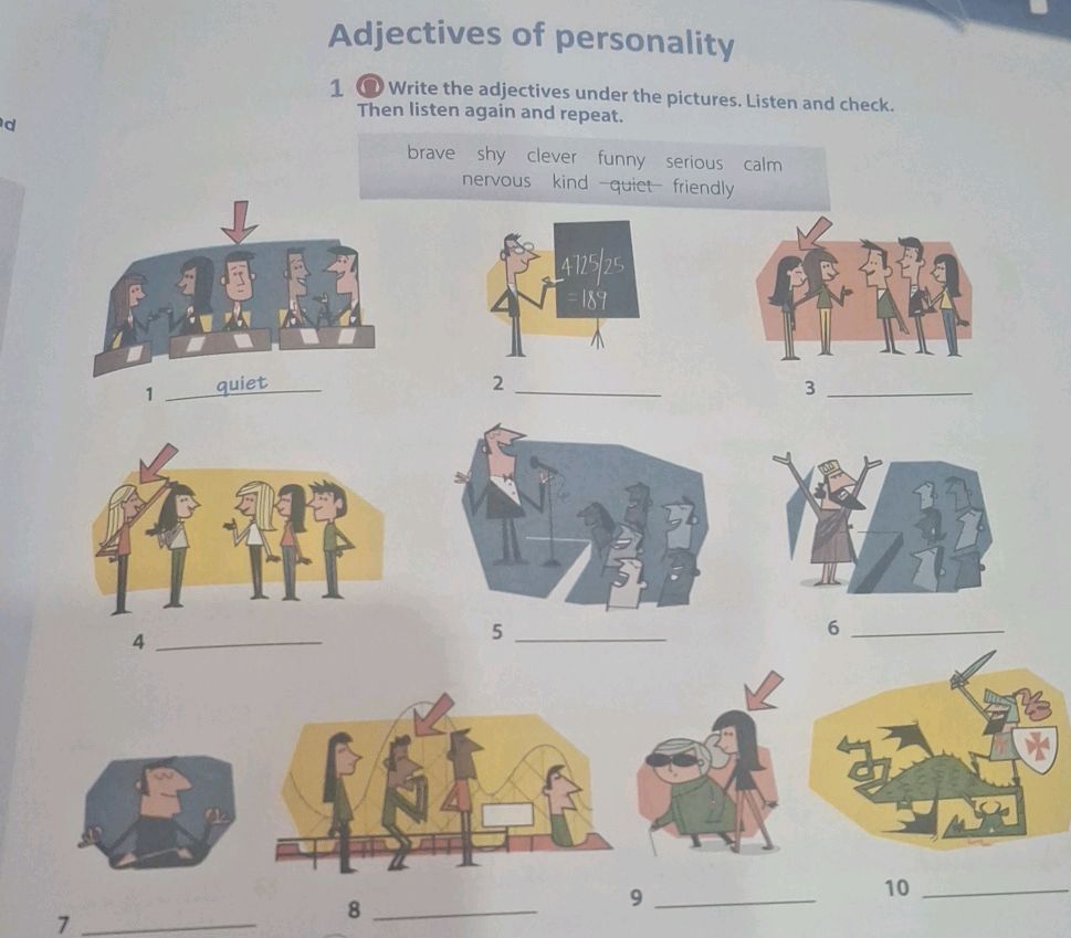 1 Write the adjectives under the pictures. | StudyX