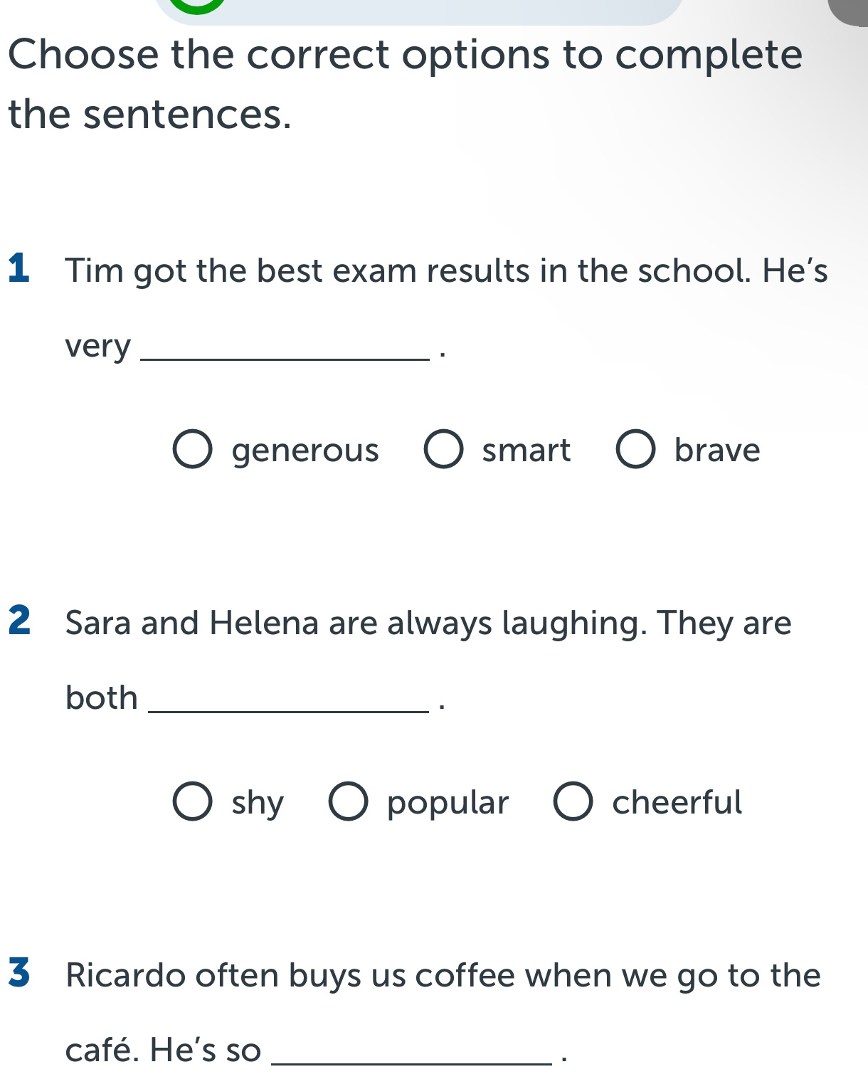 Choose the correct options to complete the | StudyX
