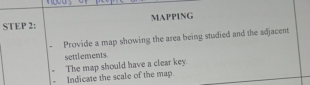 MAPPING Provide a map showing the area | StudyX
