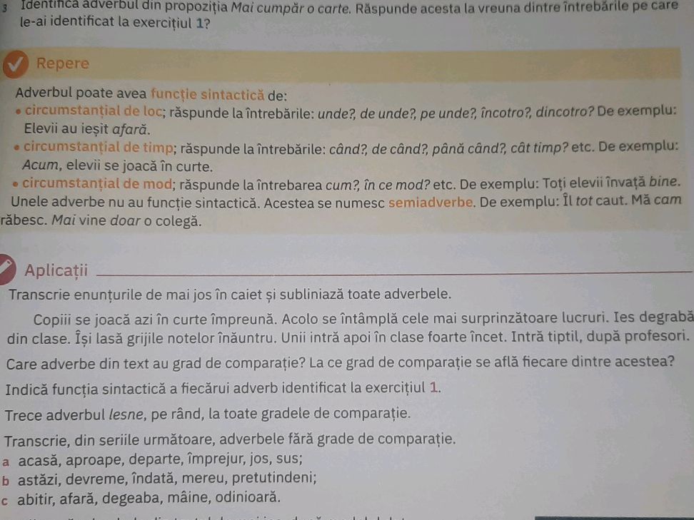 3 Identifica adverbul din propoziția Mai | StudyX