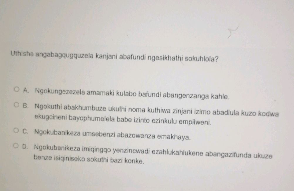 Uthisha angabagqugquzela kanjani abafundi | StudyX