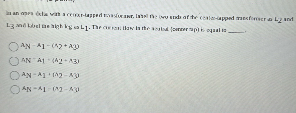 In an open delta with a center-tapped | StudyX