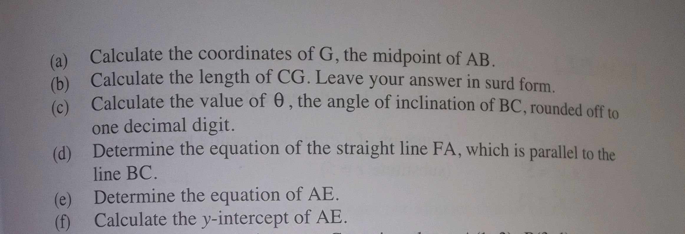 (a) Calculate the coordinates of G, the | StudyX