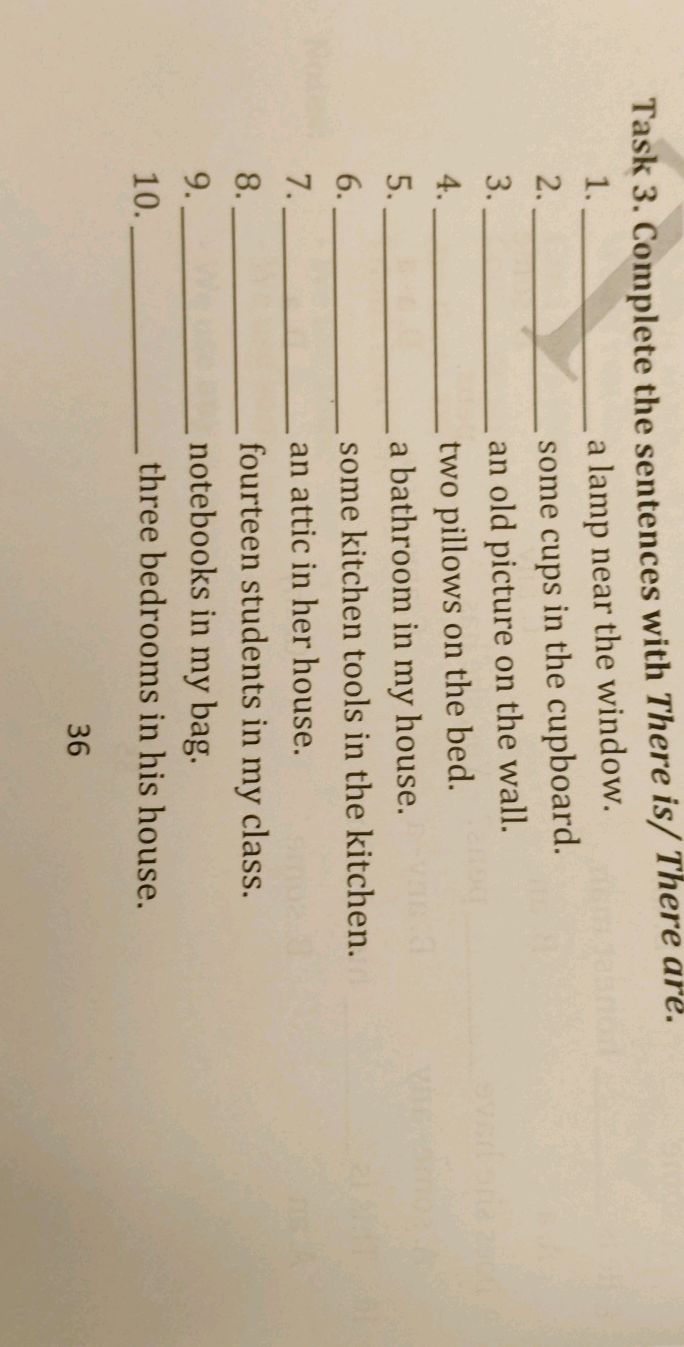 Task 3. Complete the sentences with There | StudyX