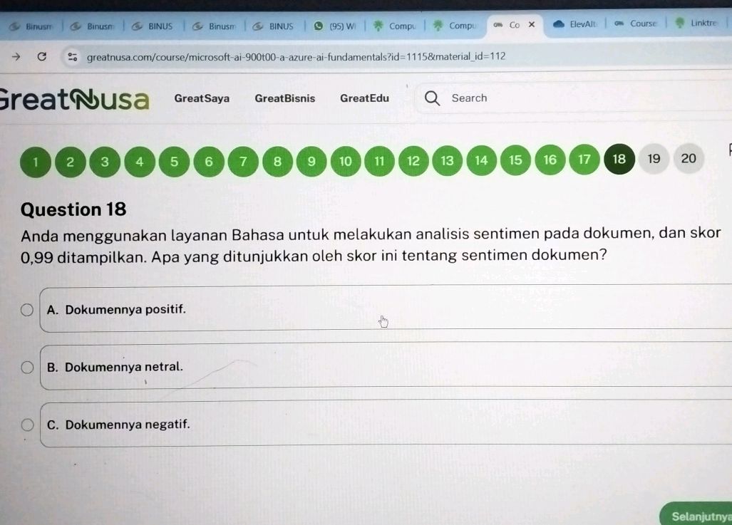 Question 18 Anda menggunakan layanan Bahasa | StudyX
