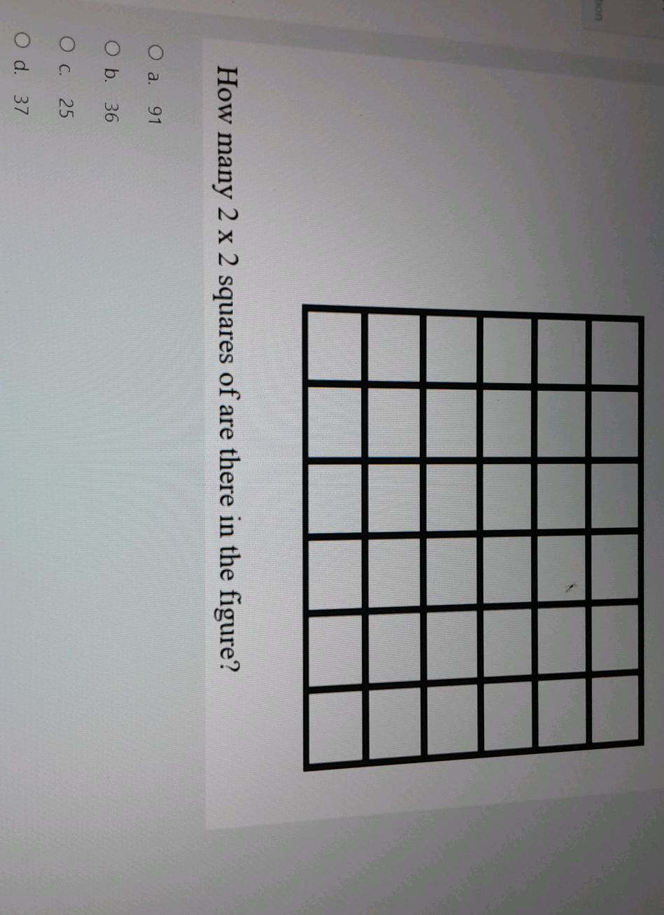 How many 2 x 2 squares of are there in the | StudyX