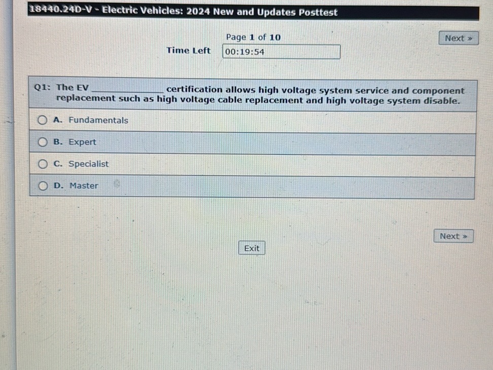 Q1: The EV certification allows high voltage
