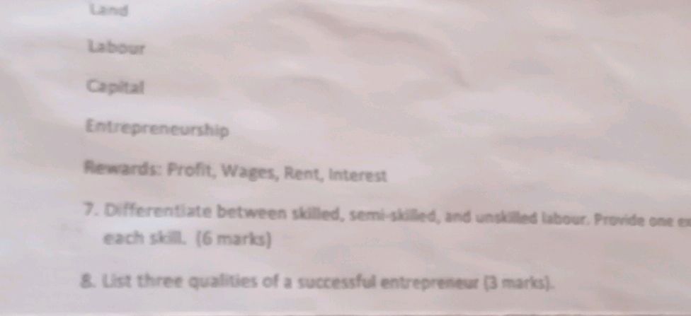 7. Differentiate between skilled, | StudyX