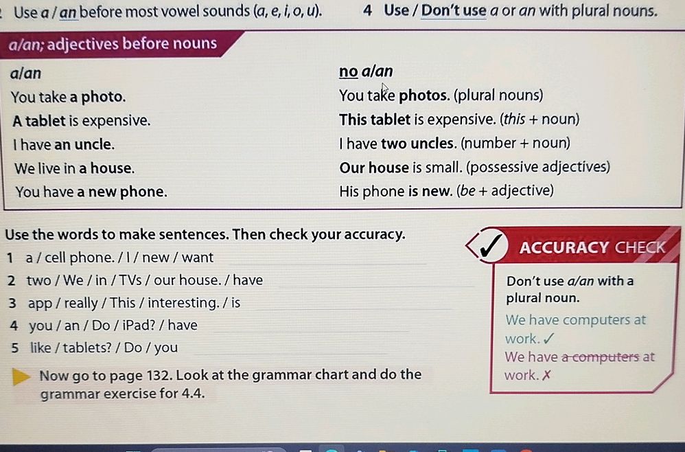 Use a/an before most vowel sounds (a, e, i, | StudyX