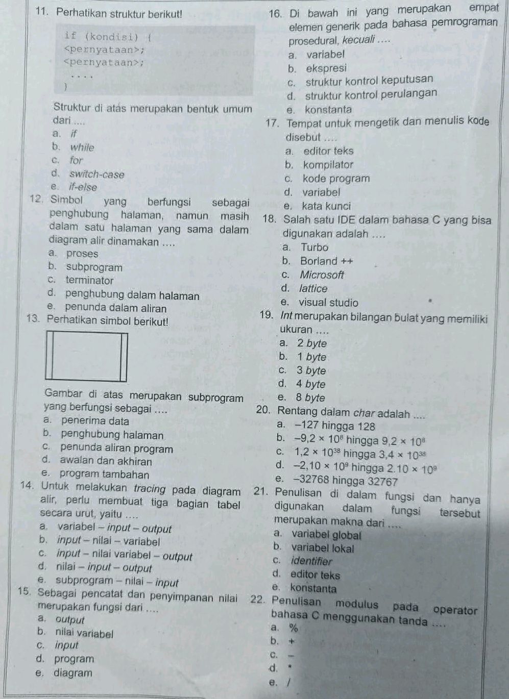 11. Perhatikan struktur berikut! ``` if | StudyX