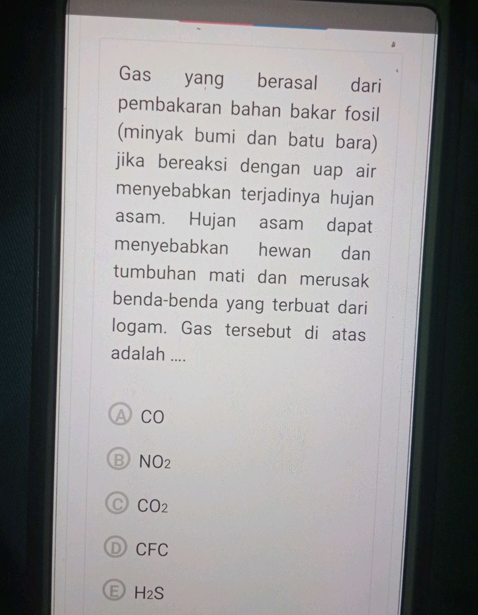 Gas yang berasal dari pembakaran bahan bakar | StudyX