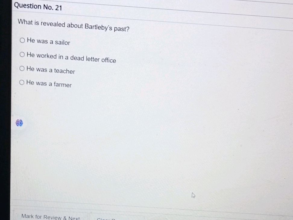 Question No. 21 What is revealed about | StudyX