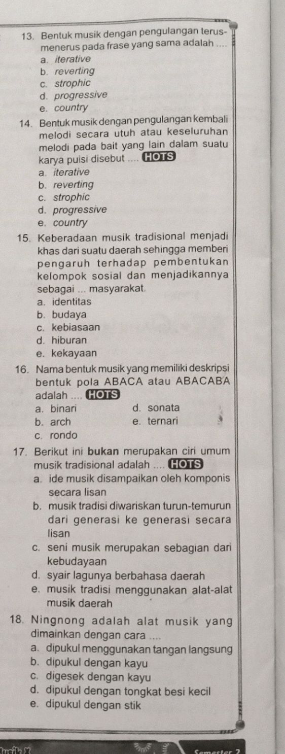 13. Bentuk musik dengan pengulangan | StudyX