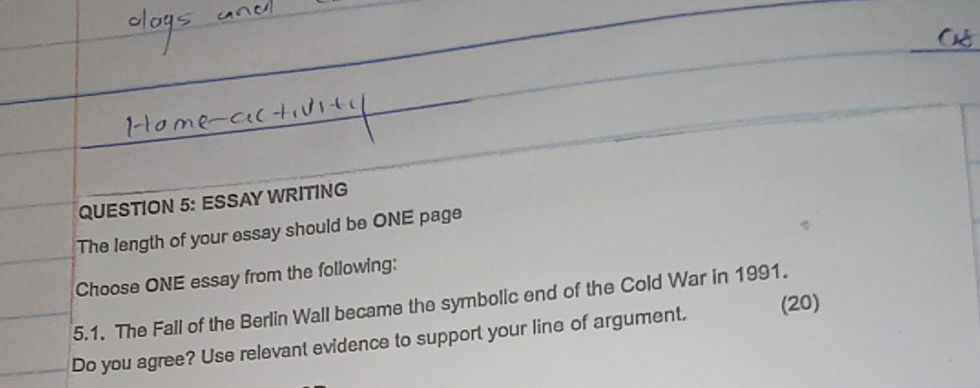 QUESTION 5: ESSAY WRITING The length of your | StudyX