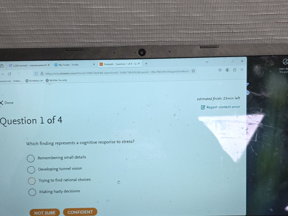 Which finding represents a cognitive | StudyX