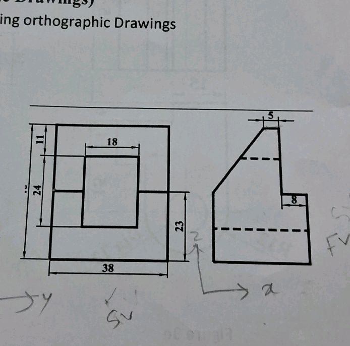 The image shows two orthographic drawings | StudyX