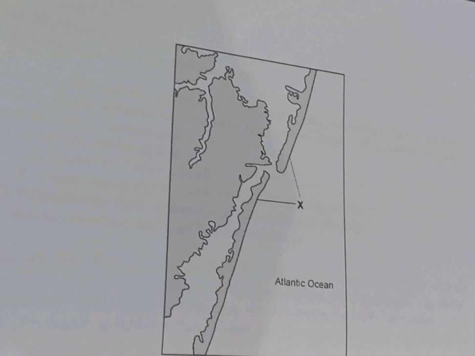 The image shows a map with a coastline and | StudyX