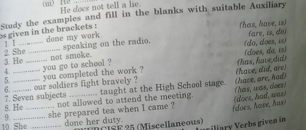 Study the examples and fill in the blanks | StudyX