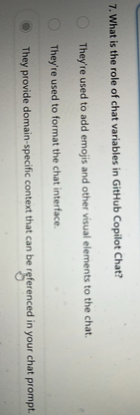 7. What is the role of chat variables in | StudyX