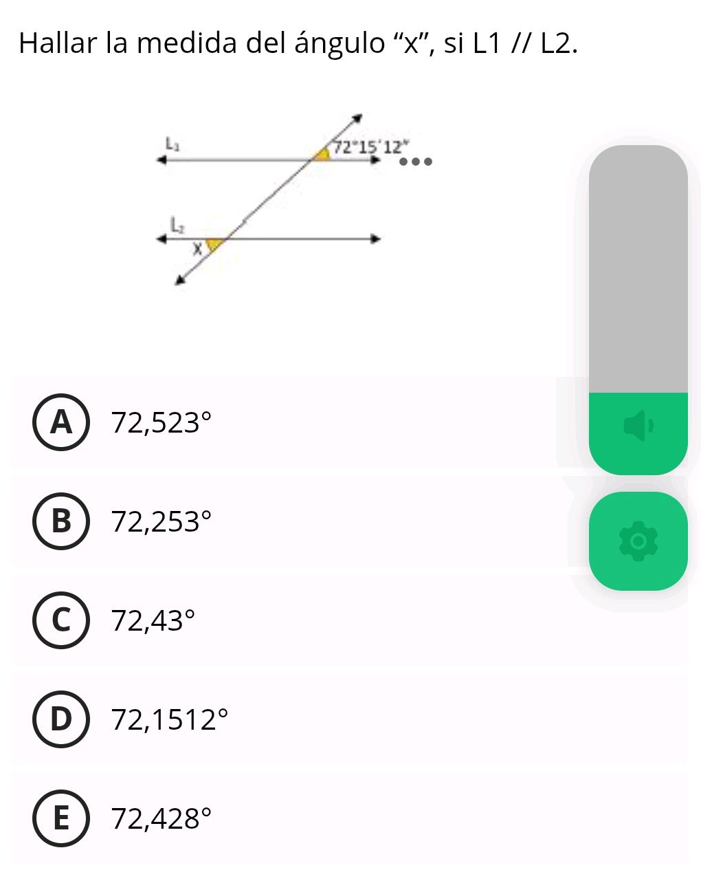 Hallar la medida del ángulo “x”, si L1 // | StudyX