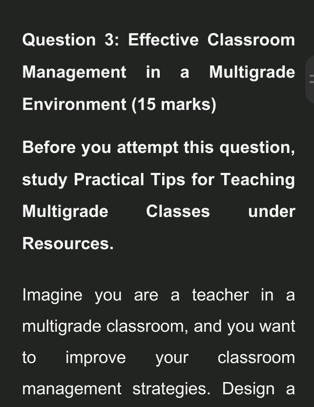 Question 3: Effective Classroom Management | StudyX