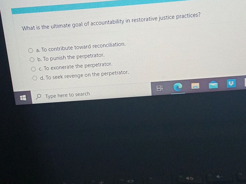 What is the ultimate goal of accountability | StudyX