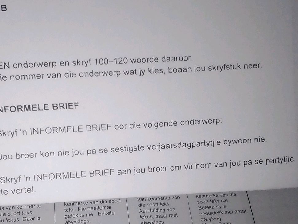 EN onderwerp en skryf 100-120 woorde | StudyX