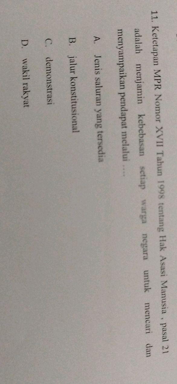 11. Ketetapan MPR Nomor XVII Tahun 1998 | StudyX