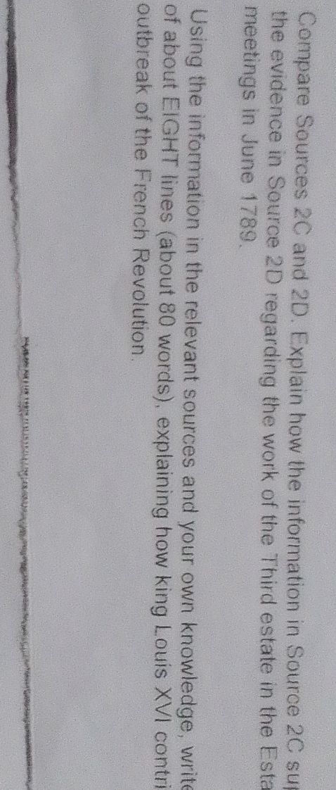 Compare Sources 2C and 2D. Explain how the | StudyX