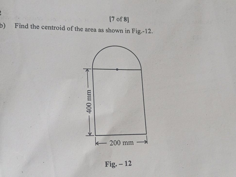 Find the centroid of the area as shown in | StudyX