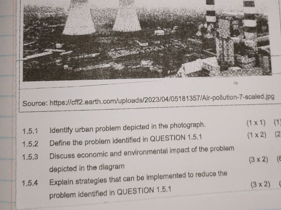 1. 5.1 Identify urban problem depicted in | StudyX