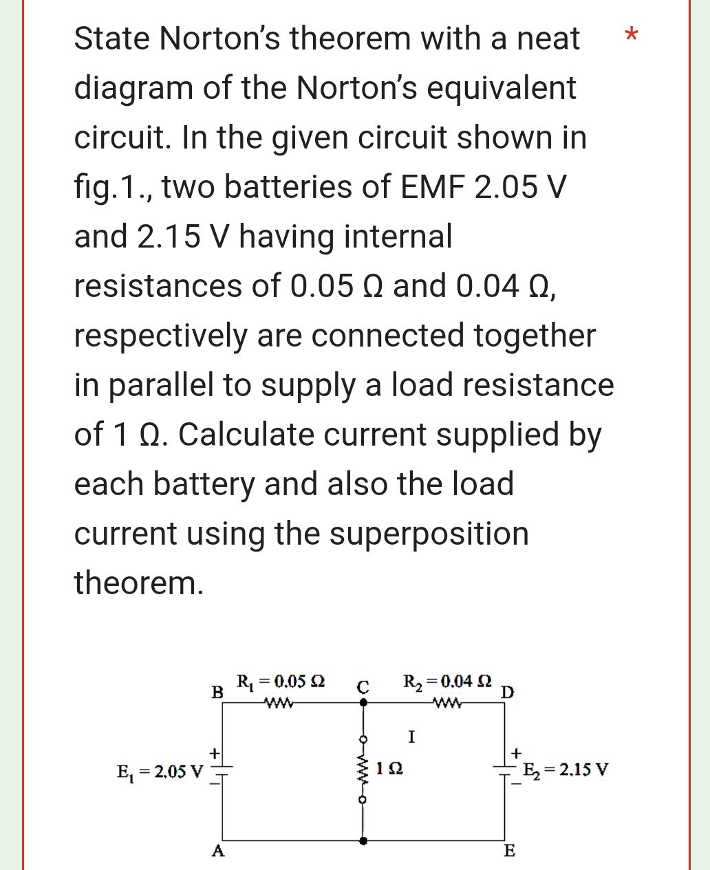 State Norton's theorem with a neat diagram | StudyX