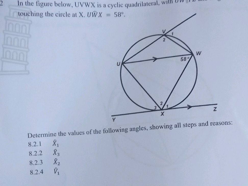 In the figure below, UVWX is a cyclic | StudyX