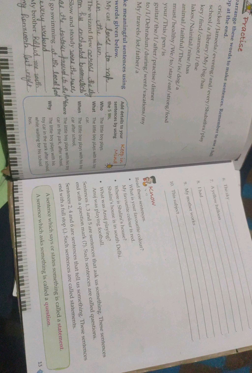 Practise Rearrange these words to make | StudyX