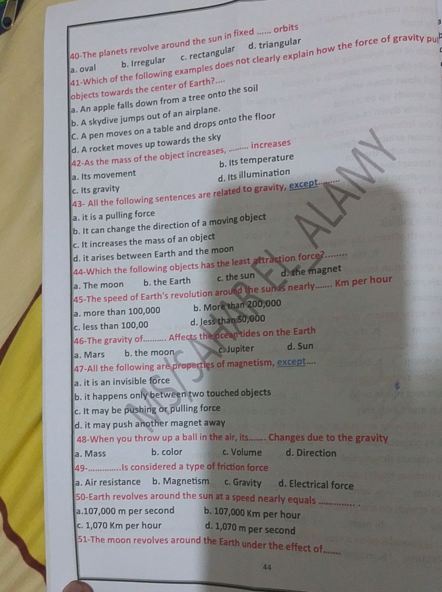 40-The planets revolve around the sun in | StudyX